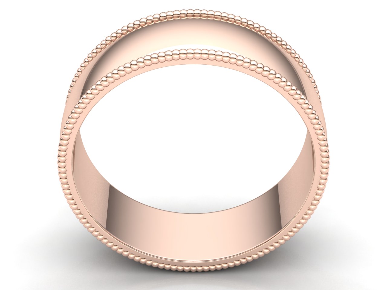 Domed Milgrain Band Ring Mens Womens 2mm 3mm 4mm 5mm 6mm 7mm 8mm Solid
