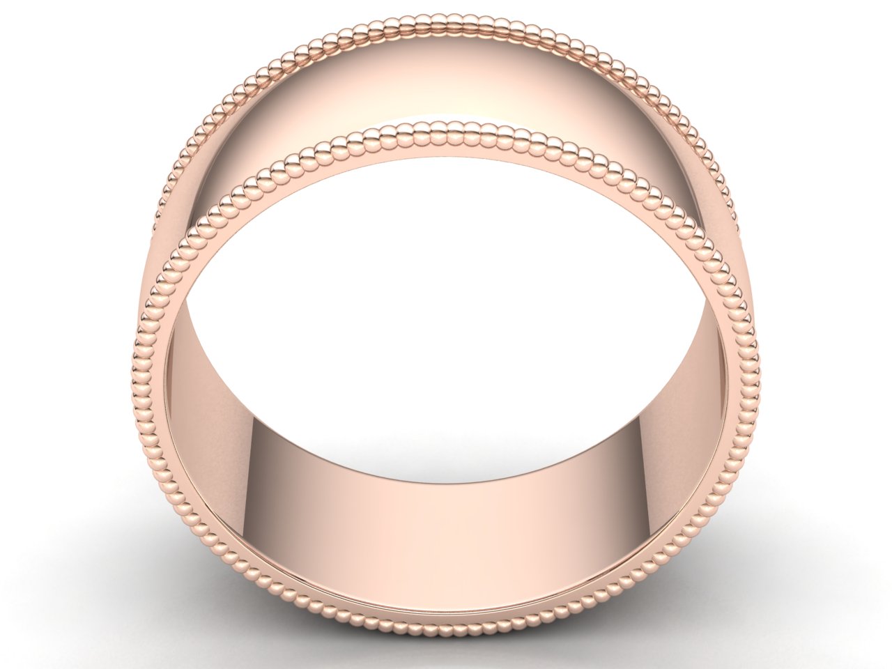 Domed Milgrain Band Ring Mens Womens 2mm 3mm 4mm 5mm 6mm 7mm 8mm Solid 
