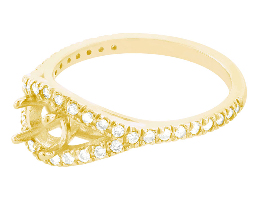 Genuine 0.4Ct Round Cut Diamond Semi-Mount Engagement Ring 14K Gold | eBay