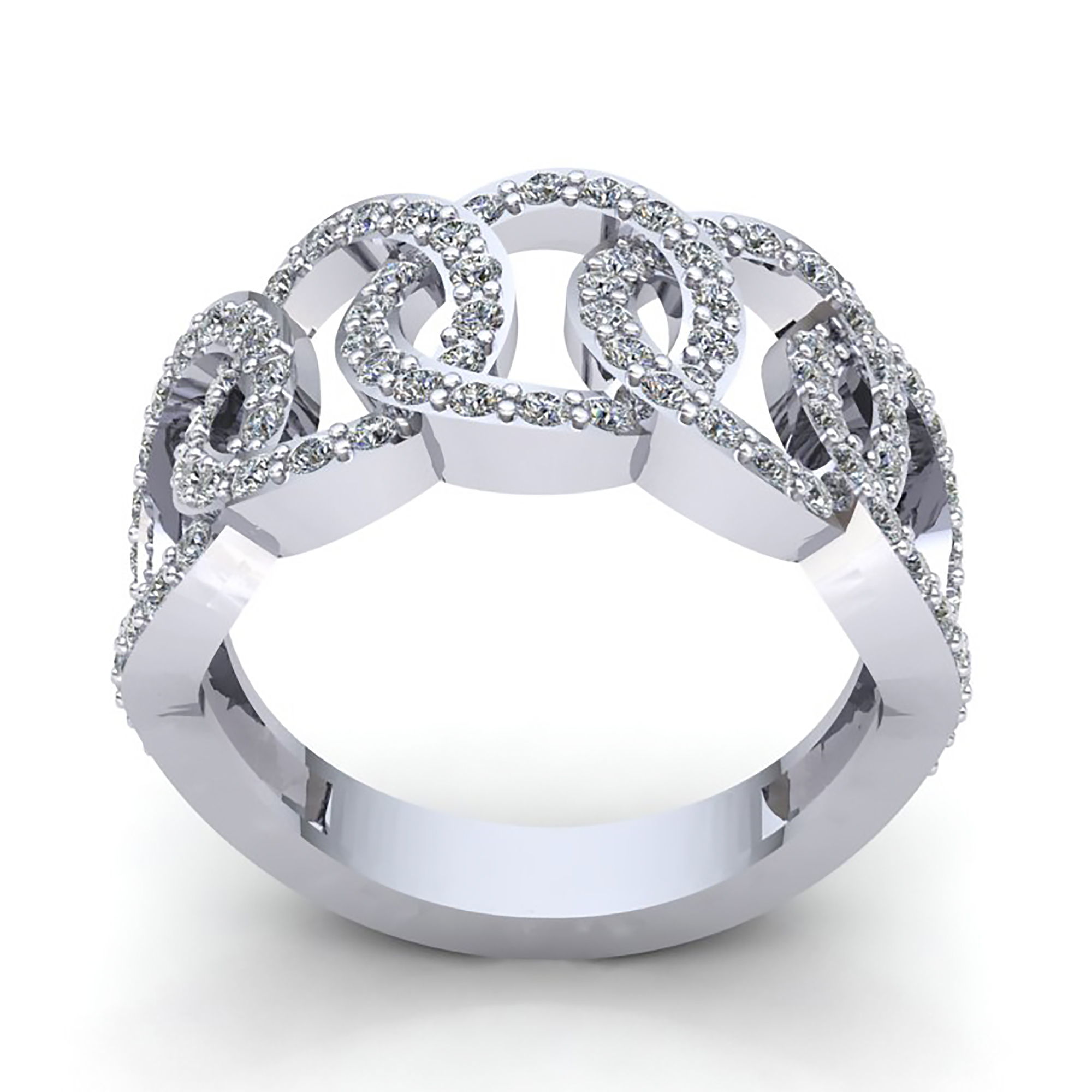 0.75ctw Round Brilliant Cut Diamond Fancy Interlinked Wedding Band Ring ...