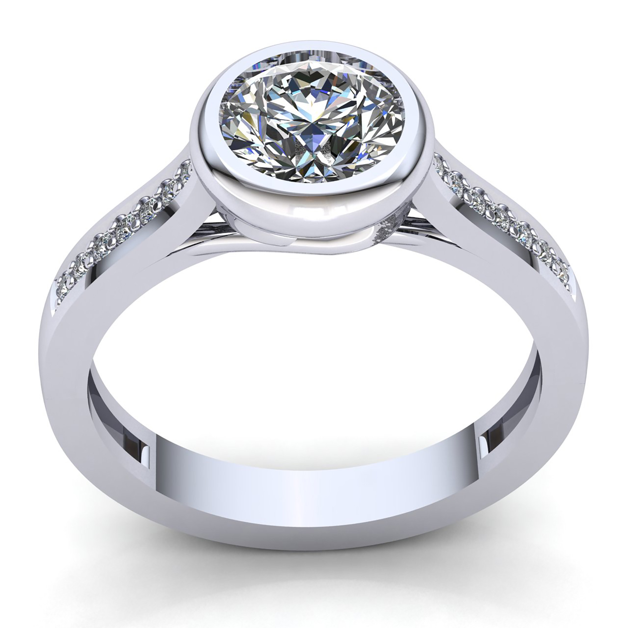 Real 1.5carat Round Cut Diamond Ladies Bridal Solitaire Engagement Ring ...