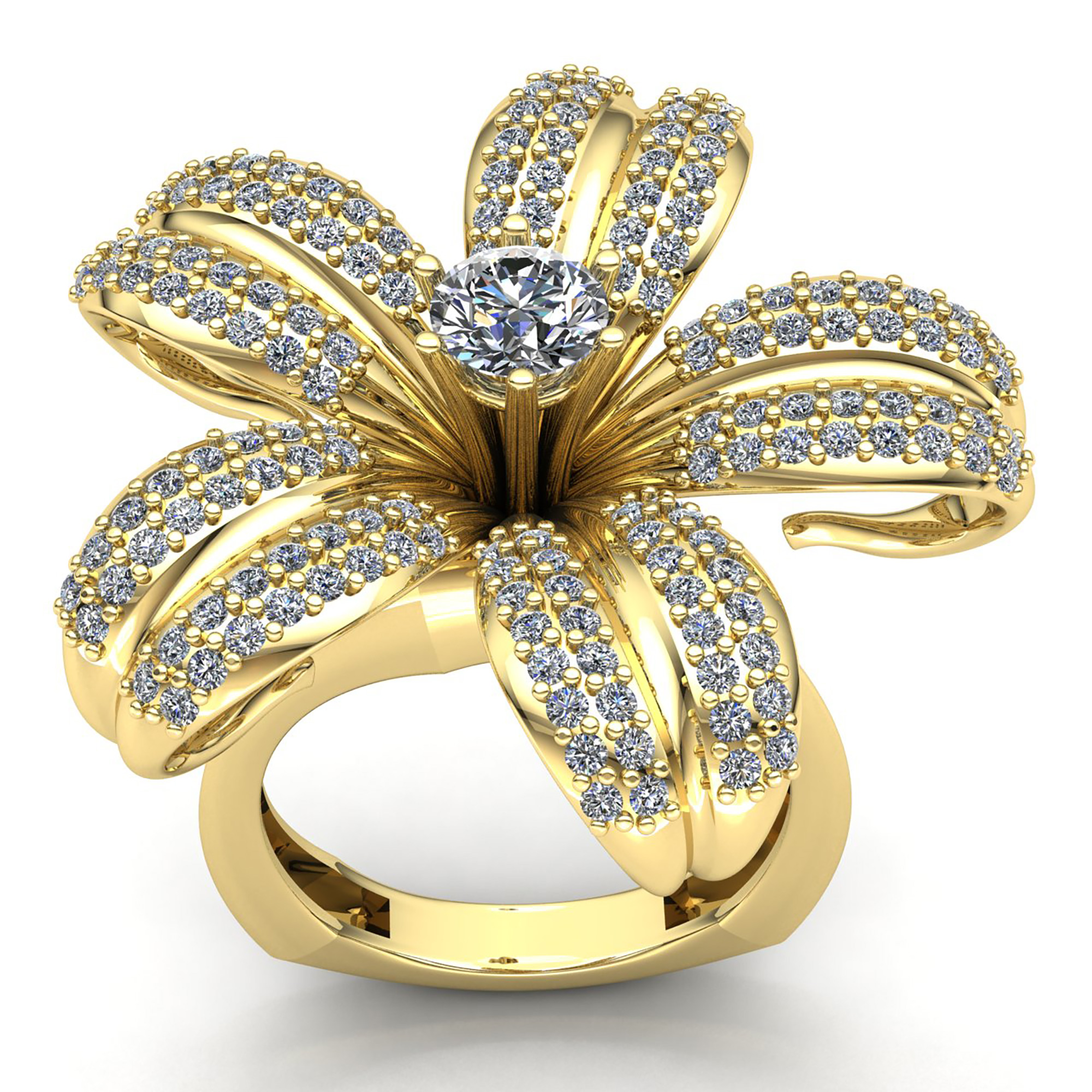 Genuine 1ct Round Cut Diamond Ladies Bridal 3-Stone Fancy Ring 14K Gold ...