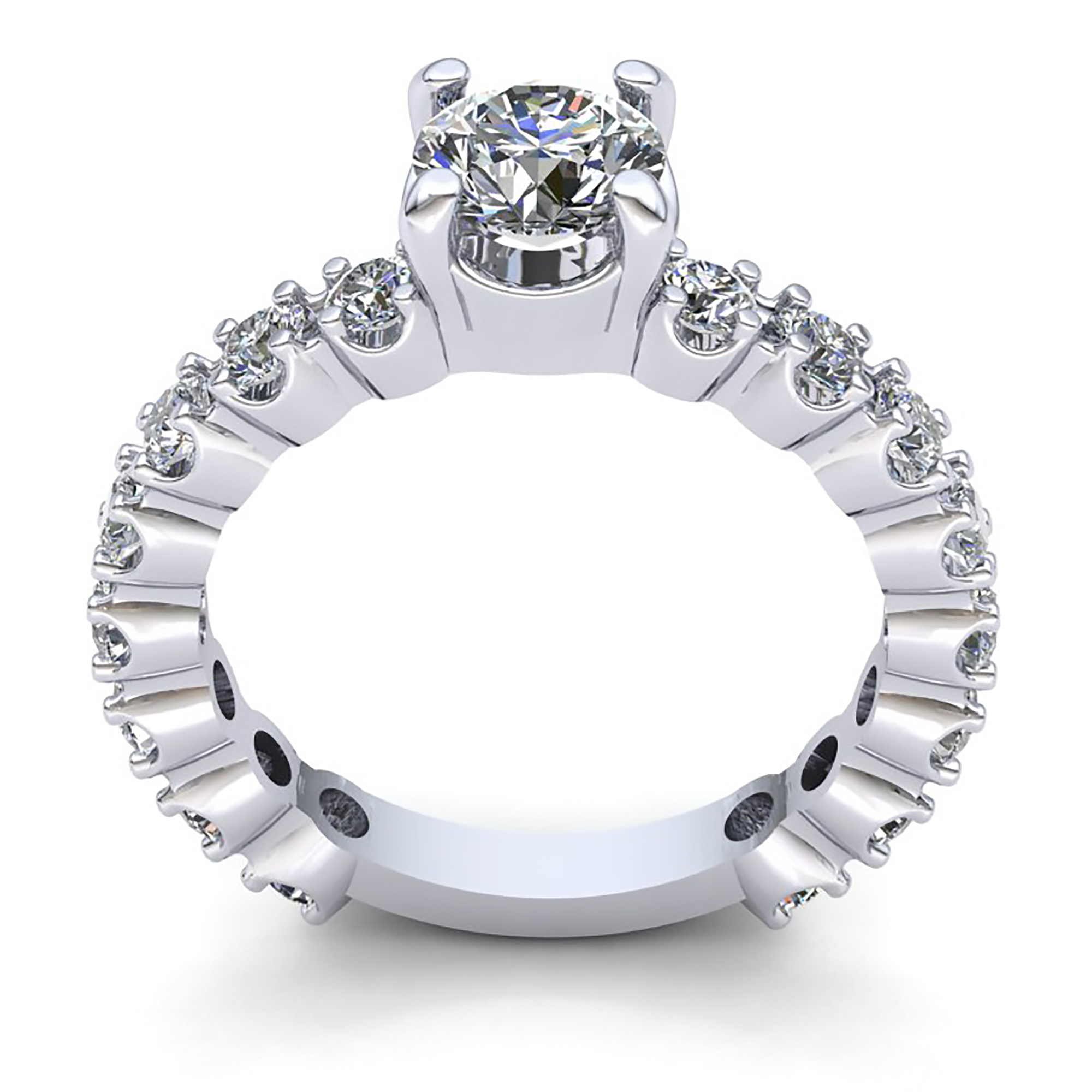 Natural 3ct Round Cut Diamond Ladies Bridal Solitaire Engagement Ring ...